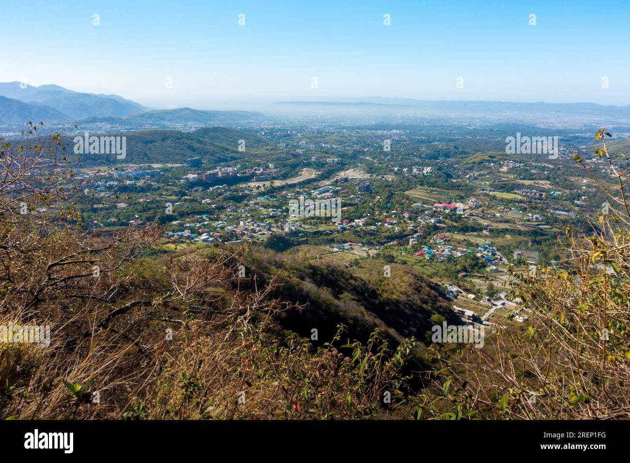 Vast spreaded Dehradun Valley with buildings and resiential homes amid ...