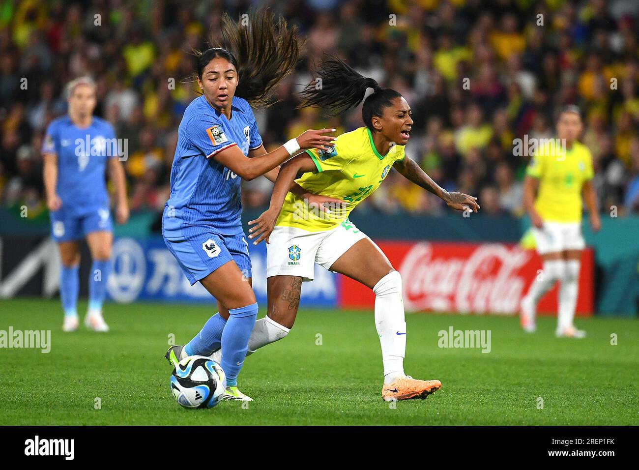 Brisbane, Australia. 29th July, 2023. Selma Bacha of France collides ...