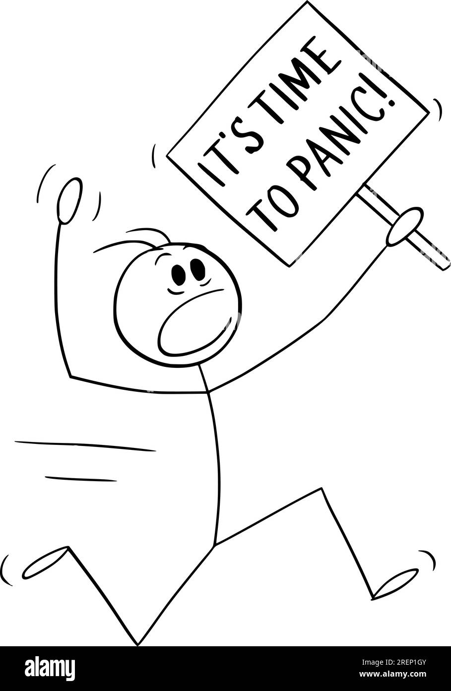 Time to Panic , Vector Cartoon Stick Figure Illustration Stock Vector ...