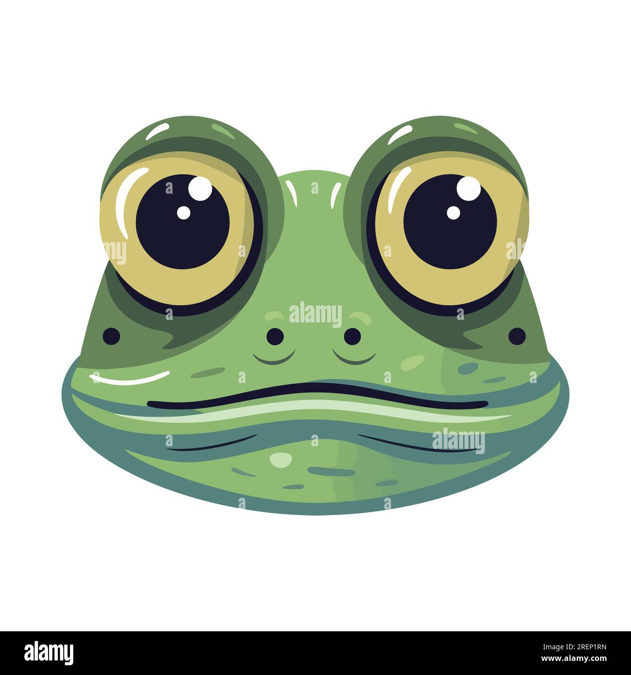 Frog head logo design. Abstract drawing frog face. Cute frog face ...
