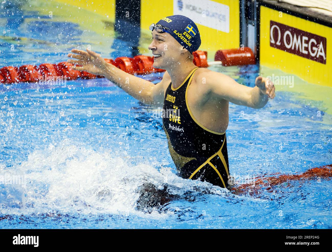 FUKUOKA - Sarah Sjoestroem from Sweden wins the final of the 50 ...