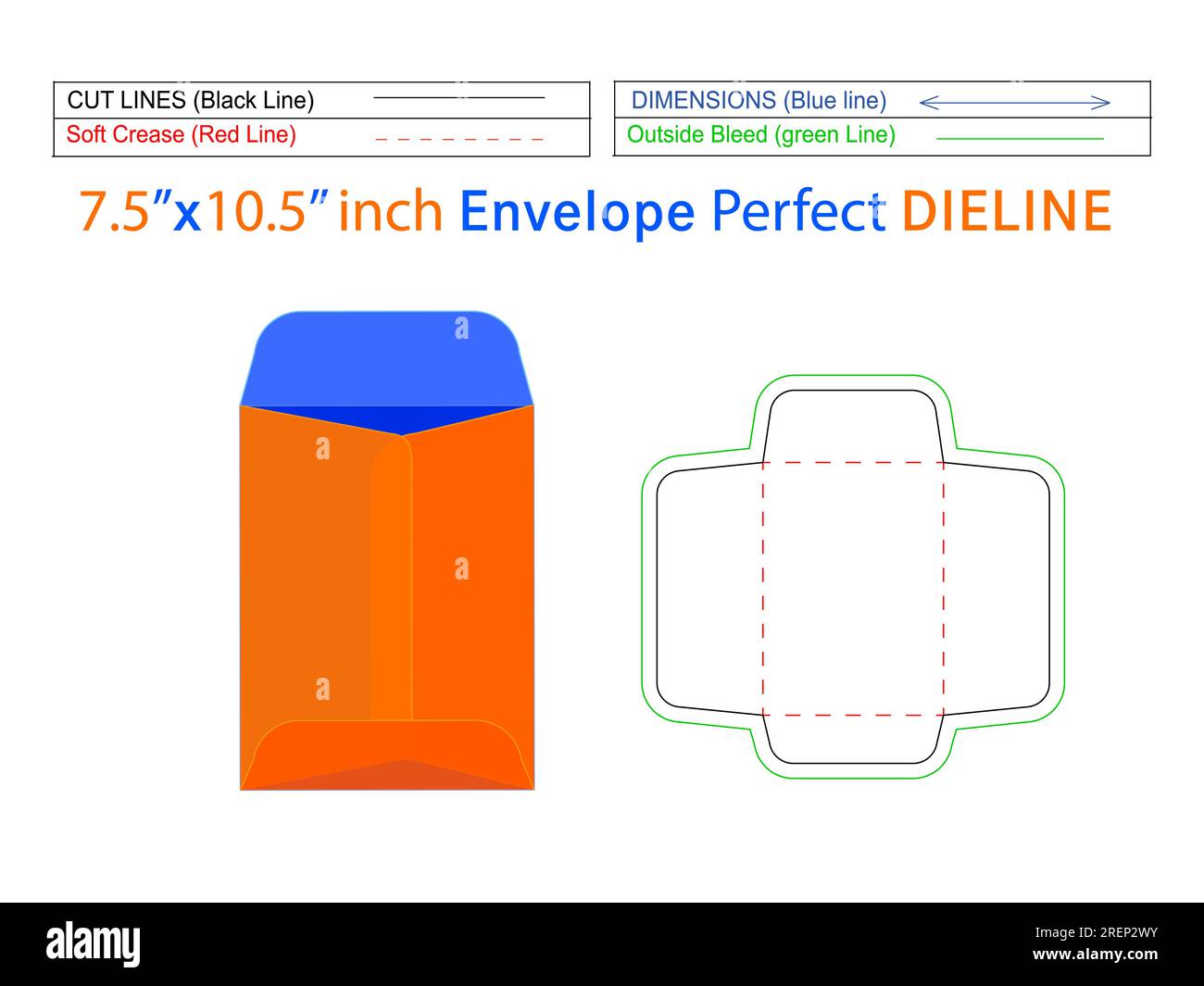 7.5x10.5 inch packaging open end envelope or Catalogue envelope die ...