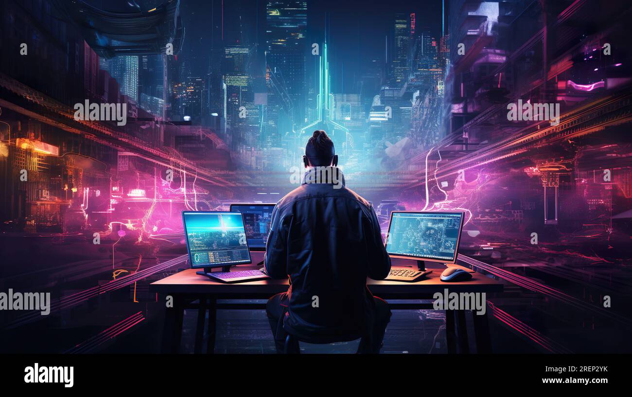 Future of hacking, programming and software engineering Stock Photo - Alamy