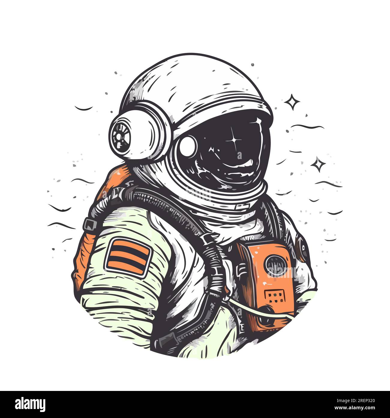 Astronaut in spacesuit fling. Cute drawing astronaut. Vector ...