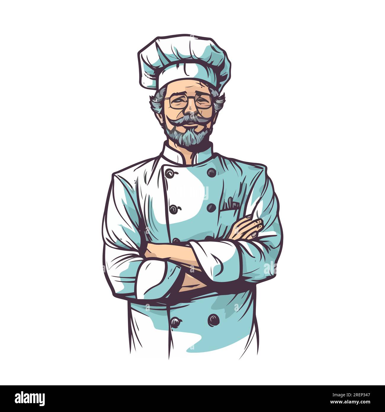 Chef logo design. Abstract drawing chef, cook or baker logo icon. Cute ...