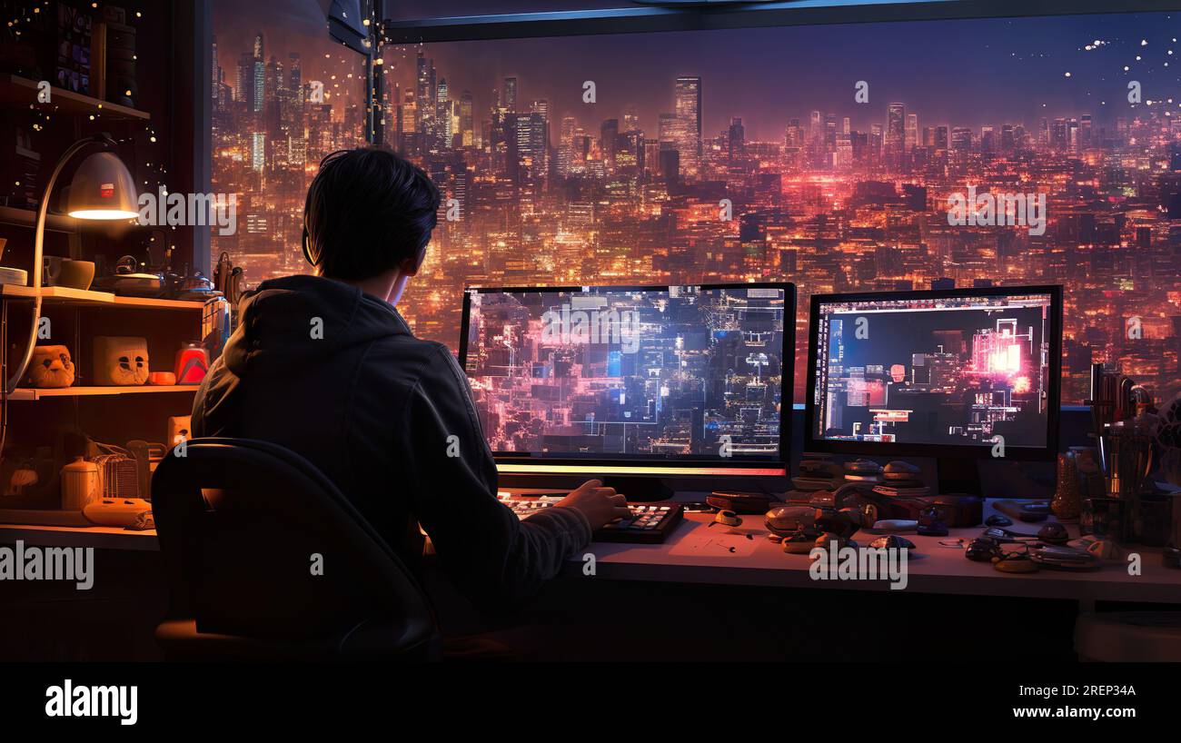 Future of hacking, programming and software engineering Stock Photo - Alamy