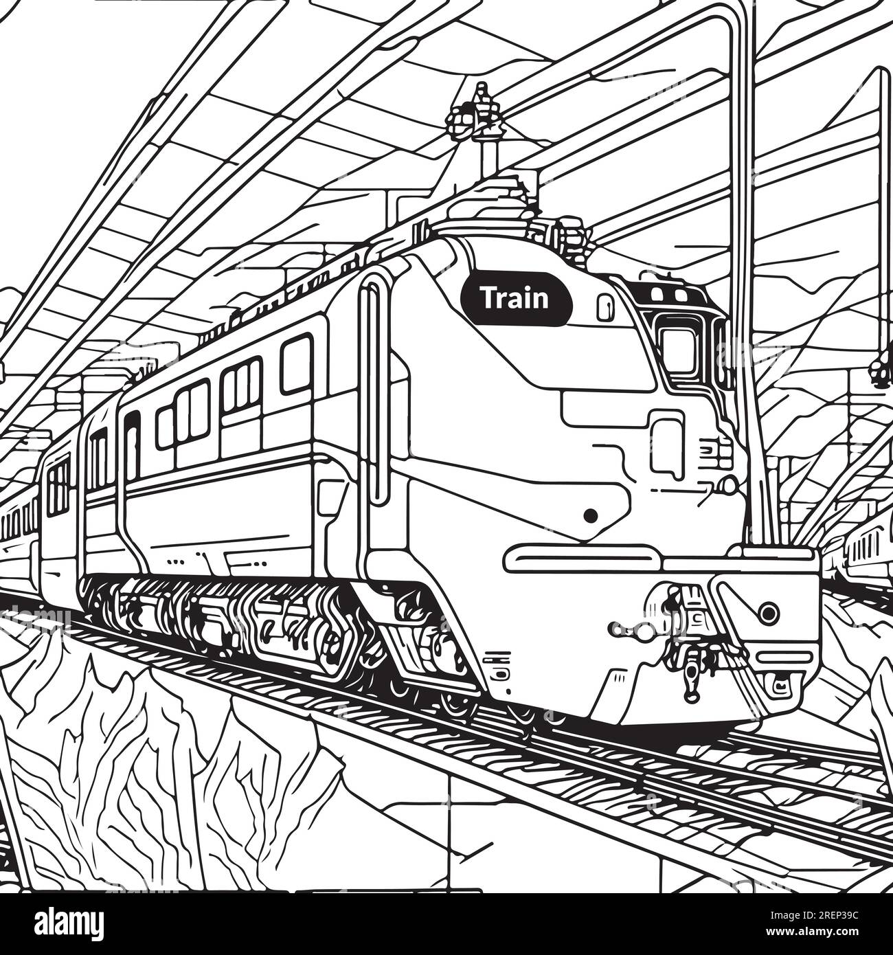 Rail line drawing Black and White Stock Photos & Images - Alamy