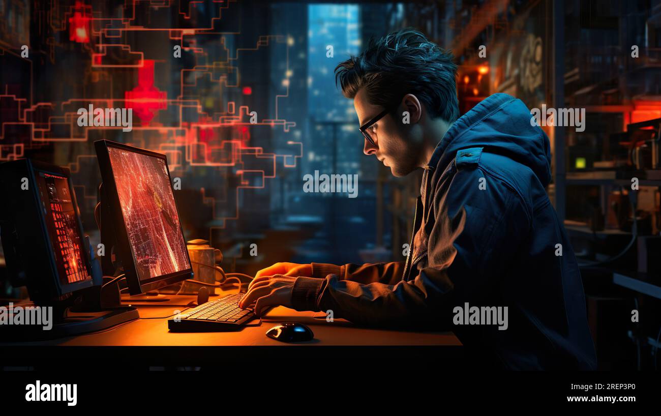 Future of hacking, programming and software engineering Stock Photo - Alamy