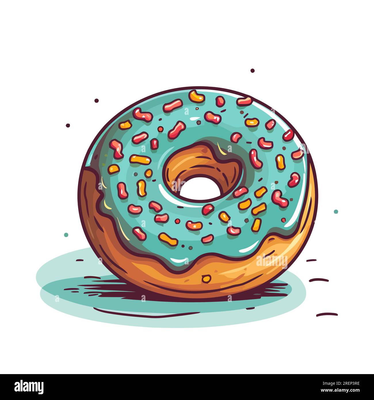 Colorful donut isolated on white background. Cute image of donut ...