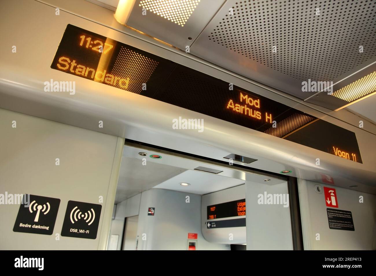 Interior of DSB (Danish Railways) AnsaldoBreda-built IC4 class MG Inter ...