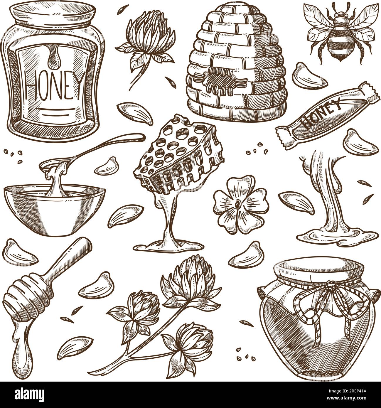 Honey farms Stock Vector Images - Alamy