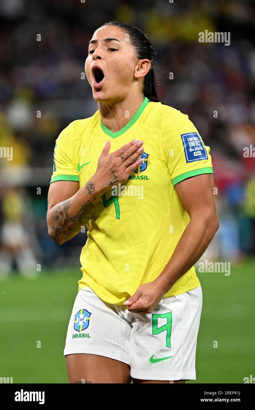 Brisbane, Australia. 29th July, 2023. Debinha of Brazil celebrates ...