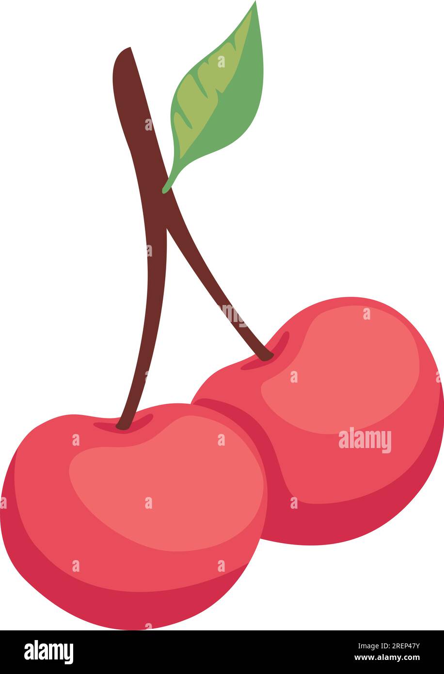 fruit cherry with leaf icon design Stock Vector Image & Art - Alamy