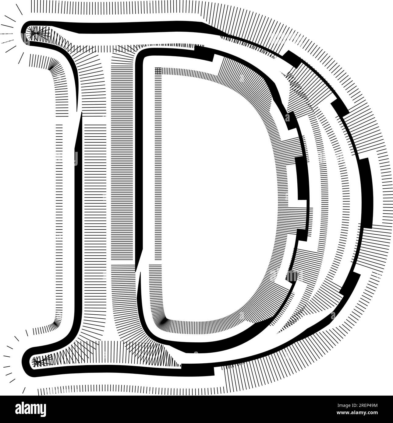 Letter d outline Black and White Stock Photos & Images - Alamy