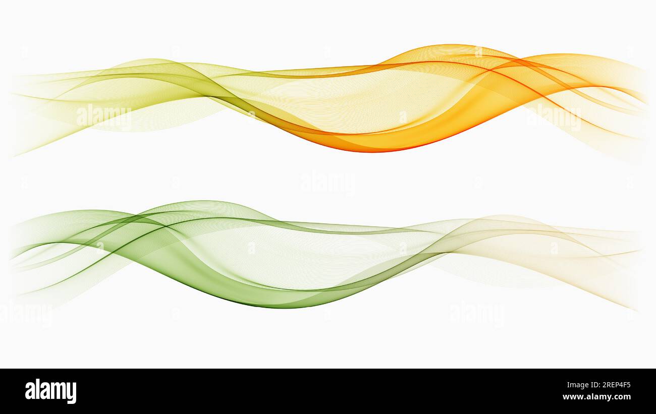 Set of abstract waves. The color of autumn colors. Wavy design element ...