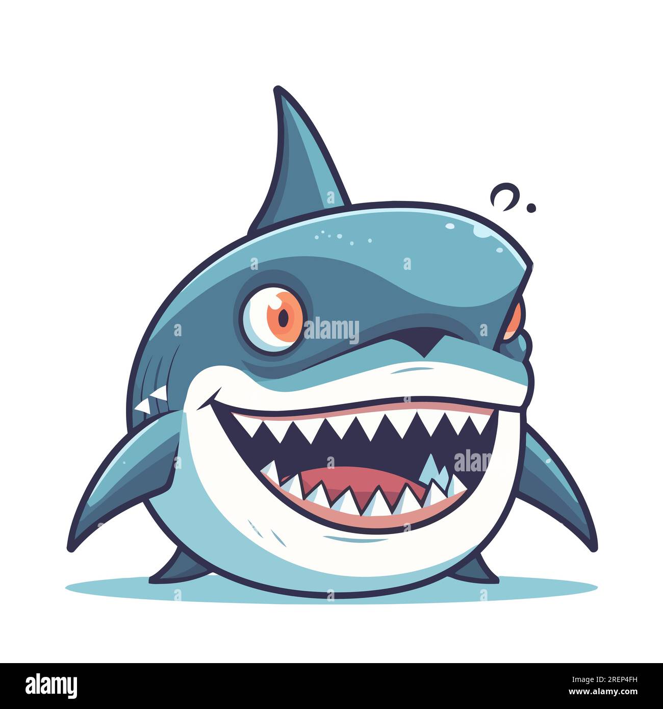 Angry blue shark logo icon. Image of angry shark isolated on white ...