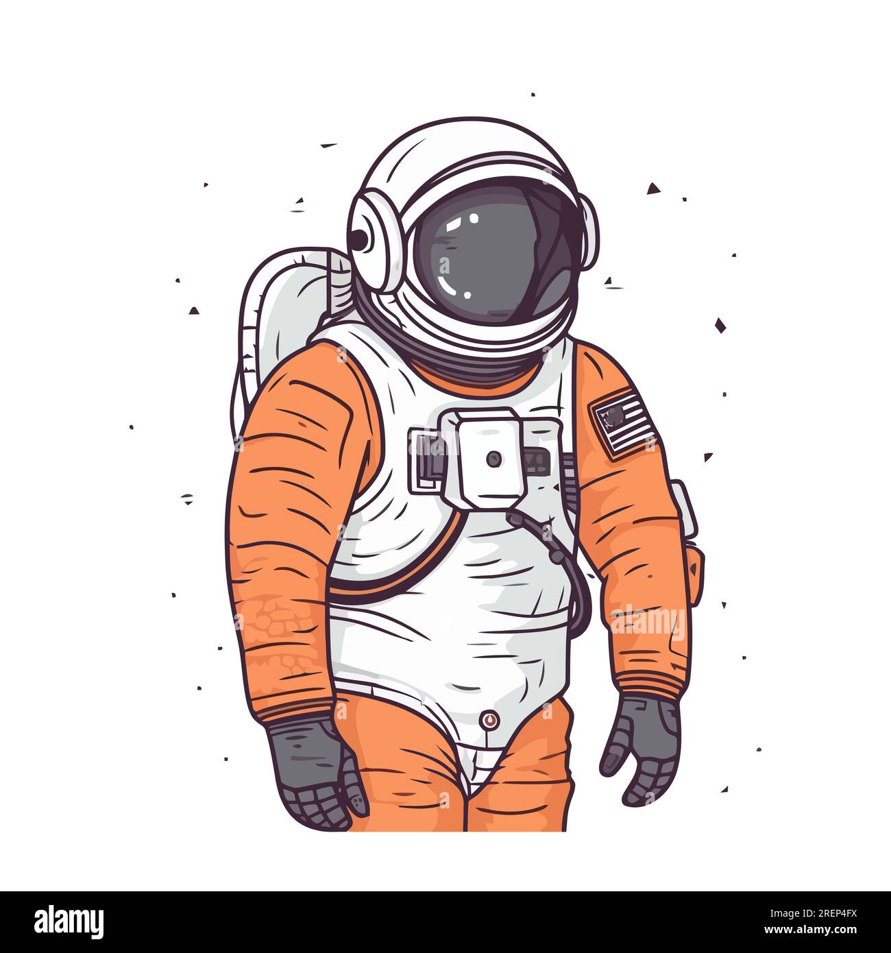 Astronaut in spacesuit fling. Cute drawing astronaut. Vector ...