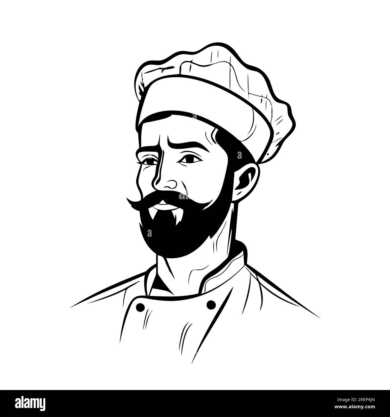 Chef logo design. Abstract drawing chef, cook or baker logo icon. Cute ...