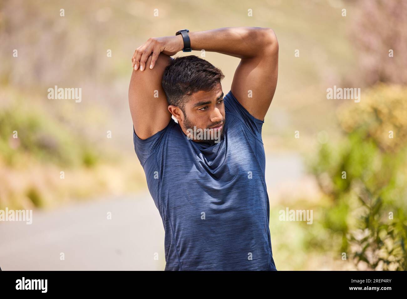 Stretching runner thinking man hi-res stock photography and images - Alamy