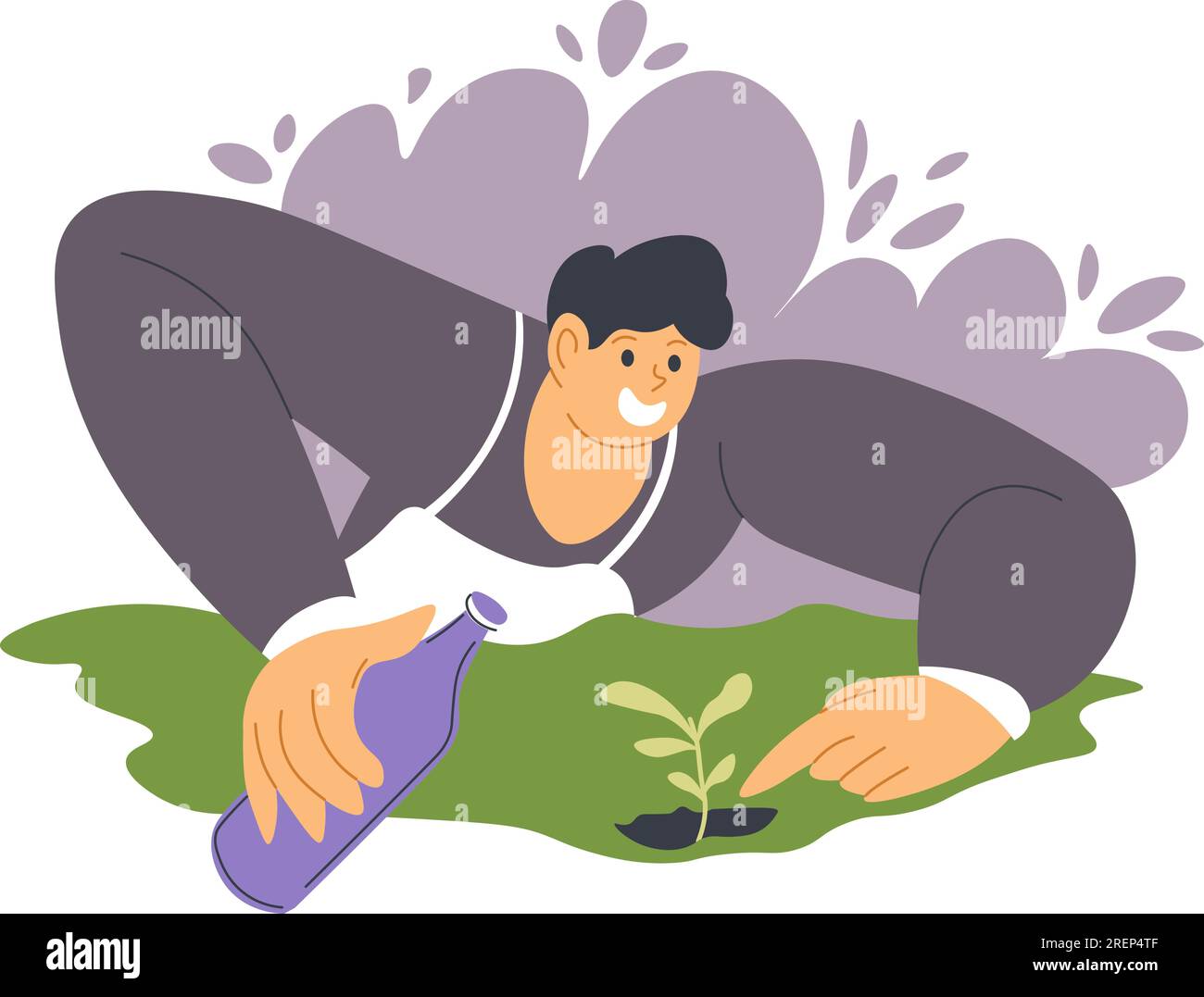 Caring for the soil and plants Stock Vector Images - Alamy