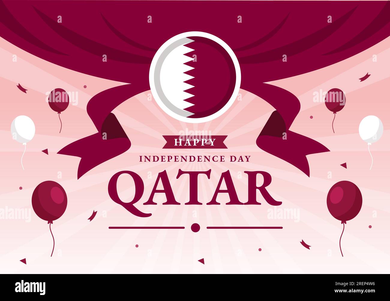 Happy Qatar Independence Day Vector Illustration on 3 September with ...