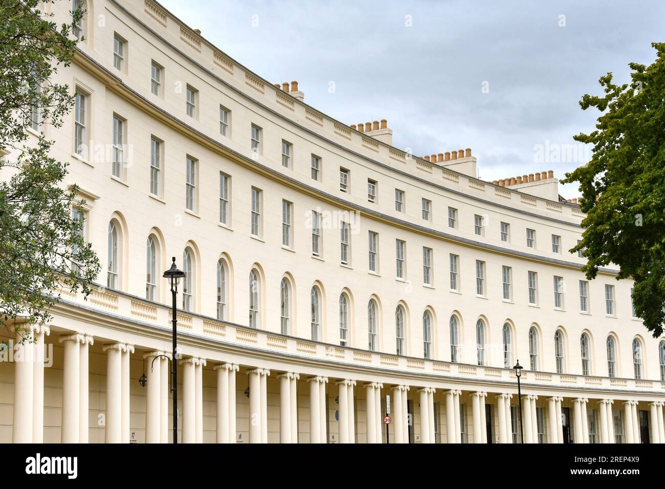 London, England, UK - 28 June 2023: Crescent shaped terrace of ...