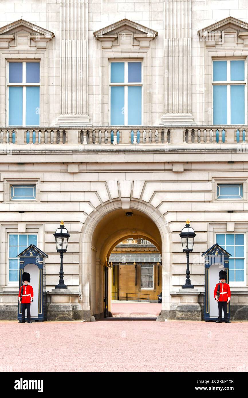 London, England, UK - 28 June 2023: Guardsmen standing to attention ...