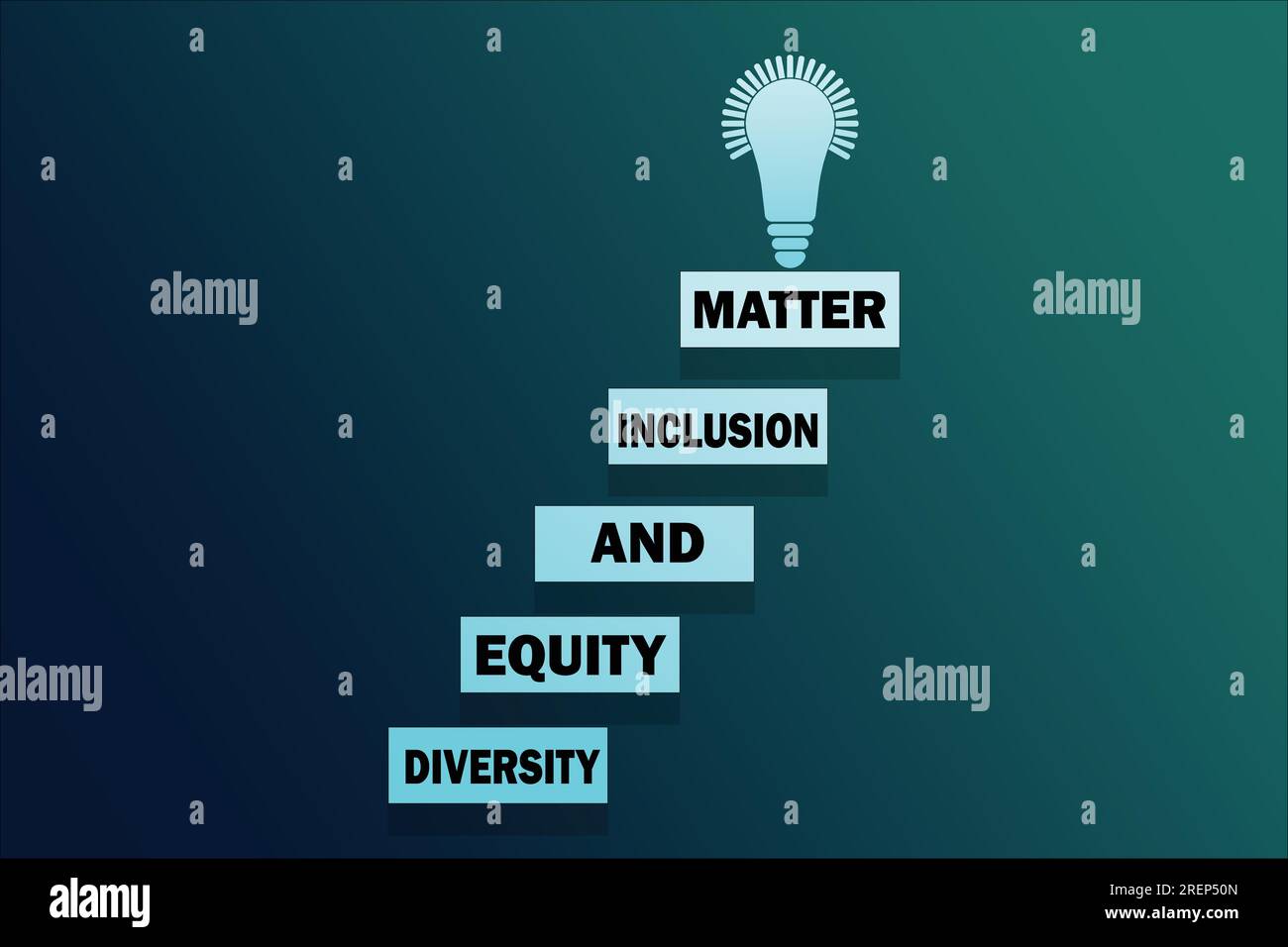Diversity, Equity, And, Inclusion, Matter symbol. gradient blocks with ...