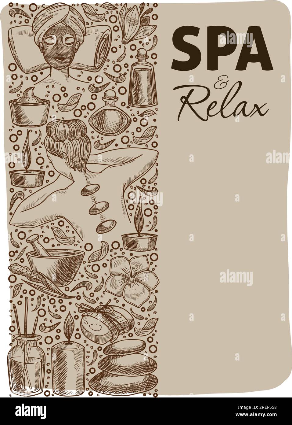 Spa relax and rest, massage and procedure banner Stock Vector Image ...