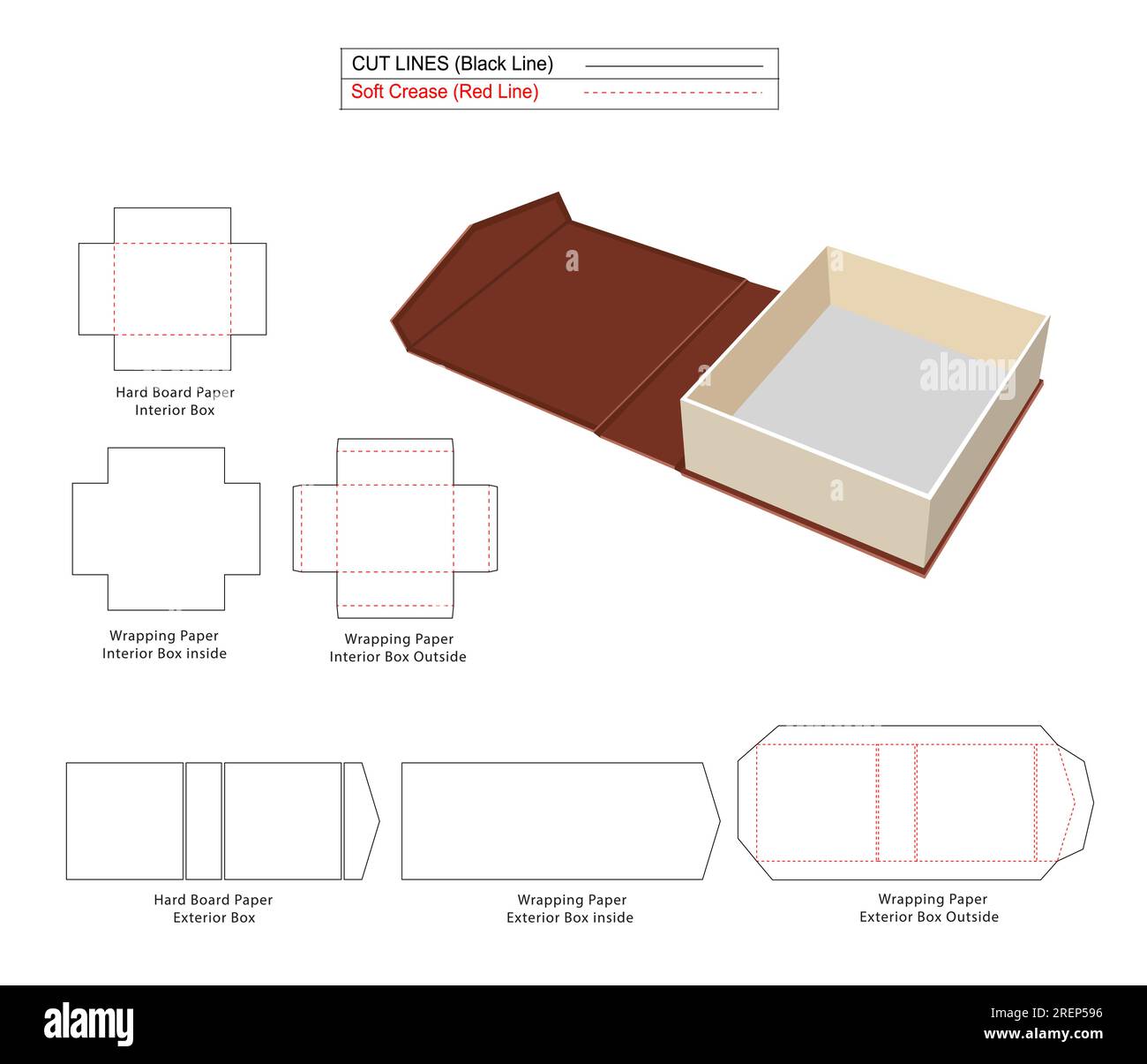Magnetic Rigid Box, luxury angle face rigid boxes dieline template and ...