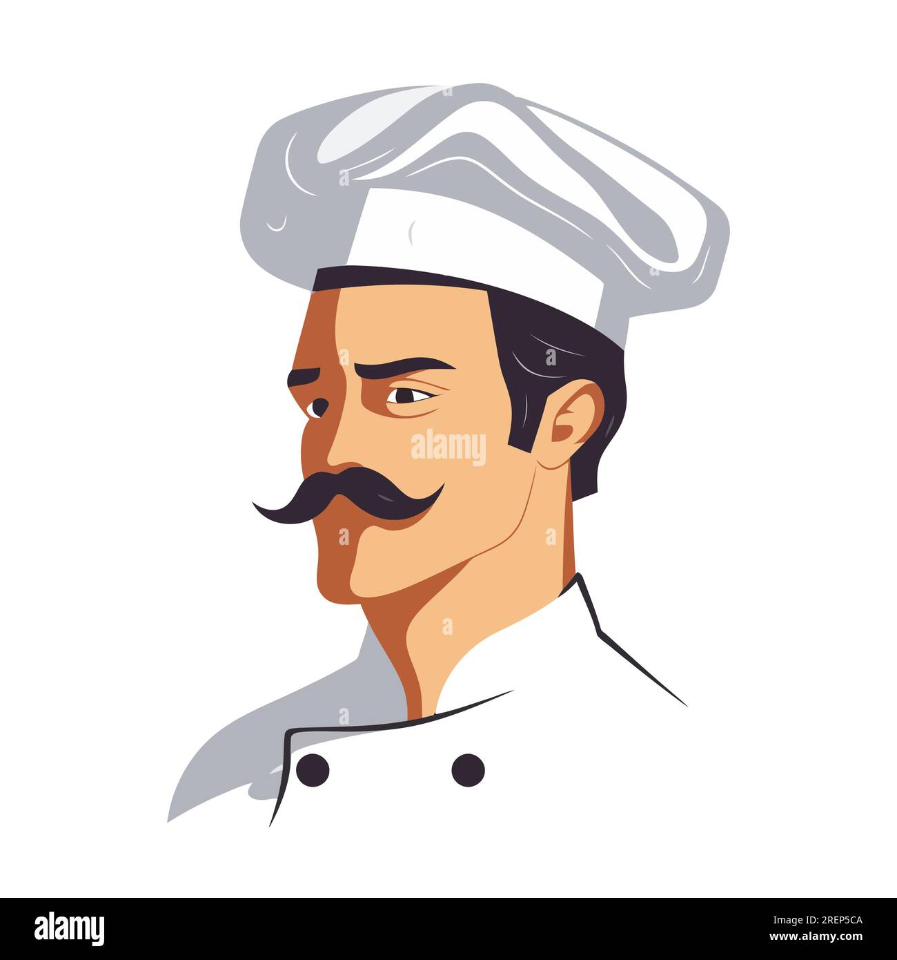 Chef logo design. Abstract drawing chef, cook or baker logo icon. Cute ...