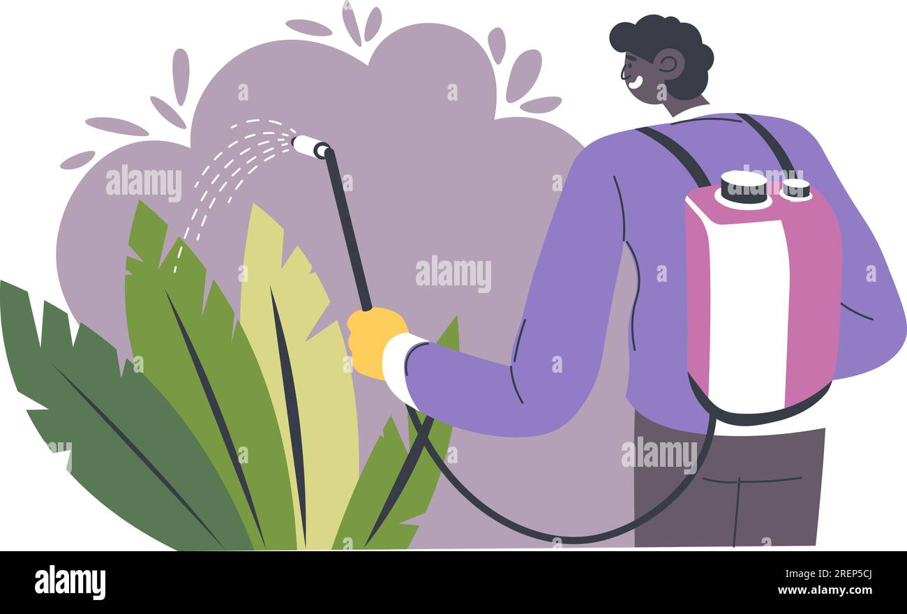 Farmer spraying pesticide Stock Vector Images - Alamy