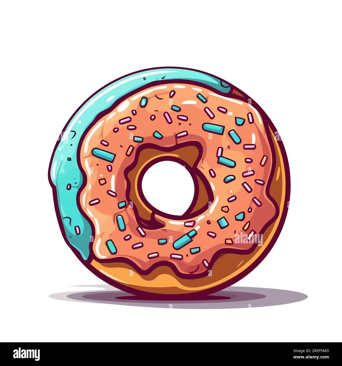 Colorful donut isolated on white background. Cute image of donut ...