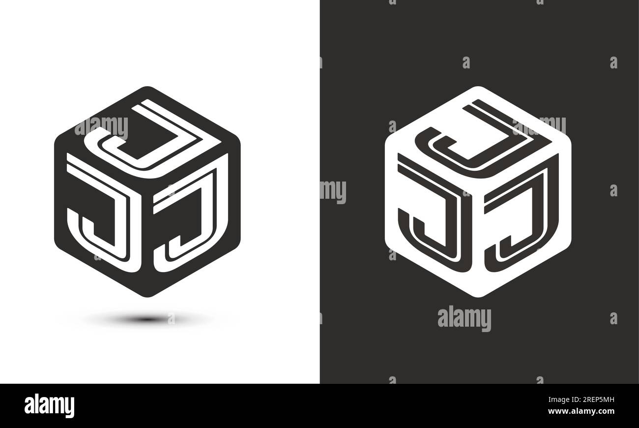 j letter logo design with illustrator cube logo, vector logo modern ...