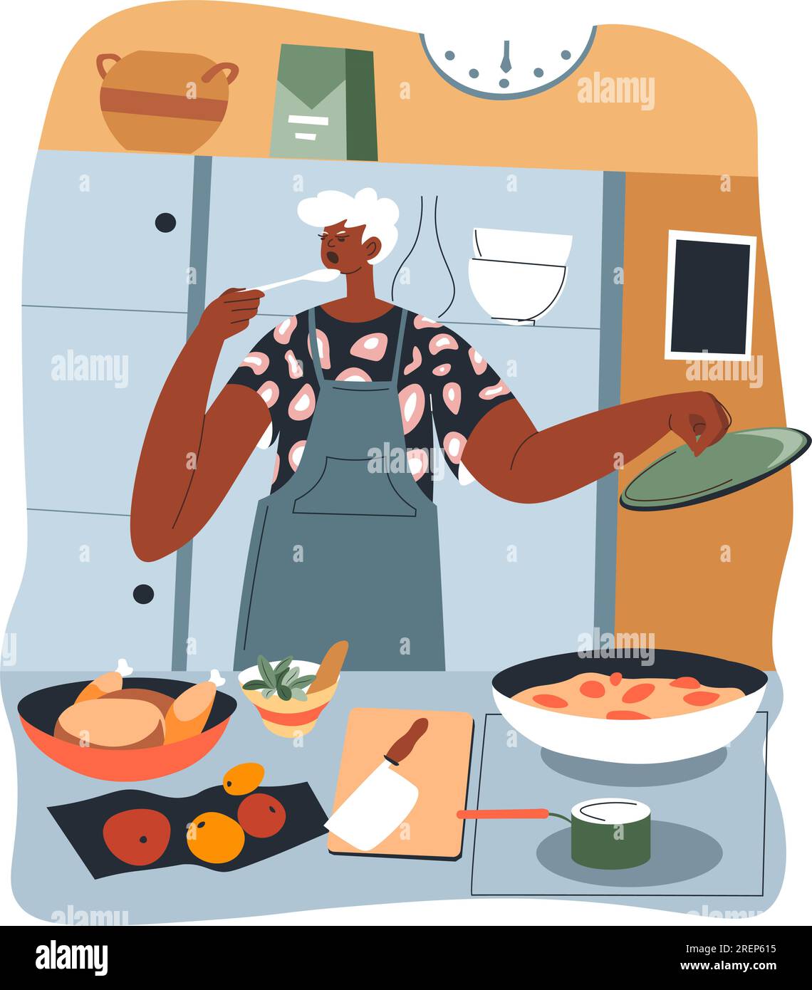 Italian girl cooking Cut Out Stock Images & Pictures - Alamy