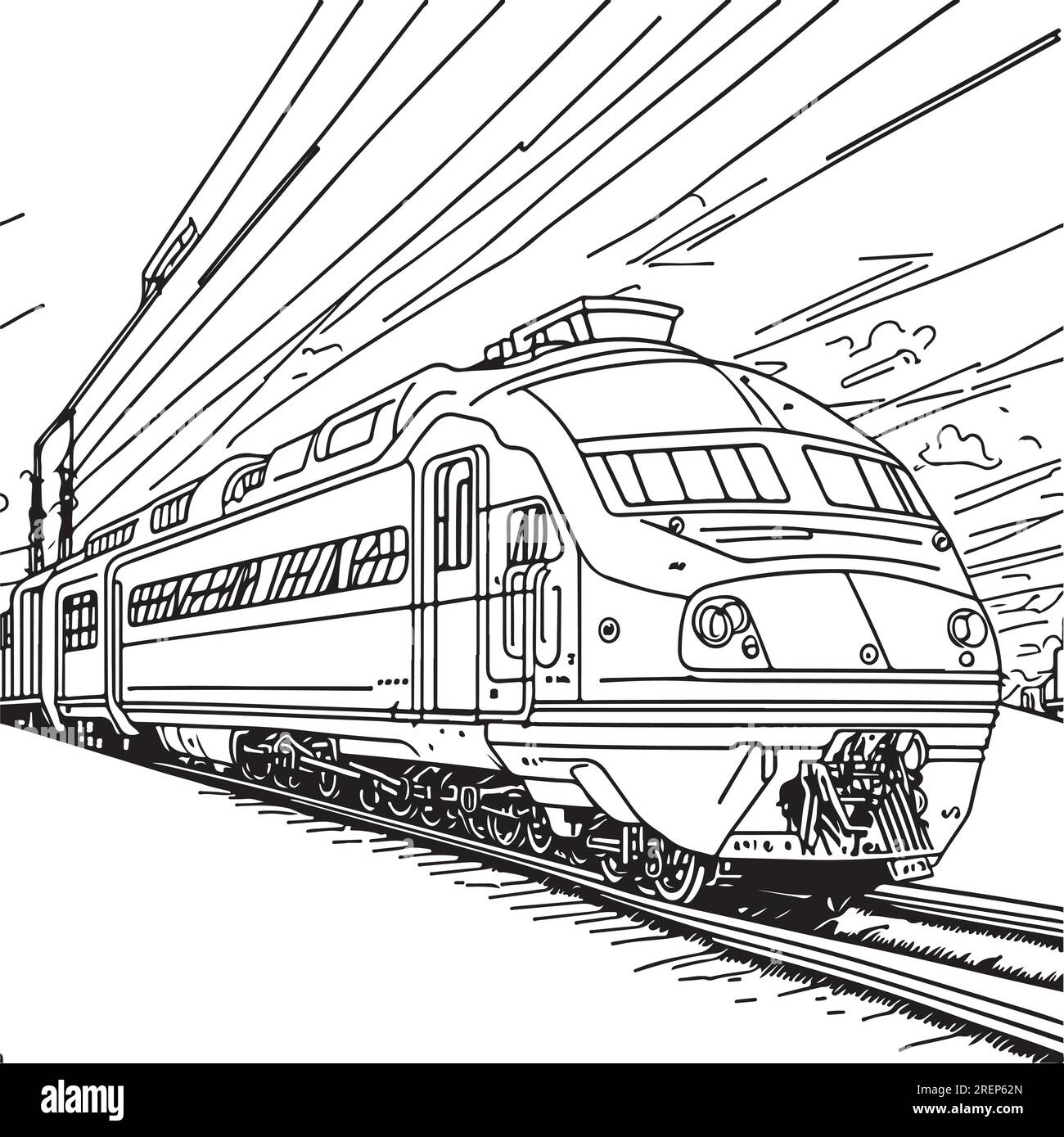 Draw train cartoon hi-res stock photography and images - Alamy