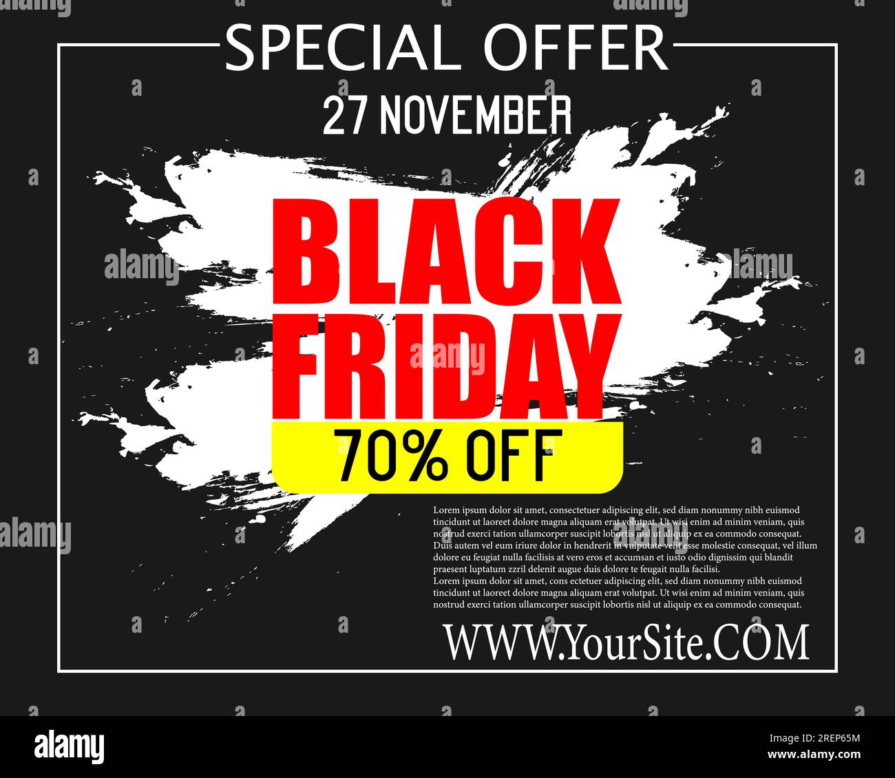 Black Friday Sale banner. Modern minimal design with black and white ...