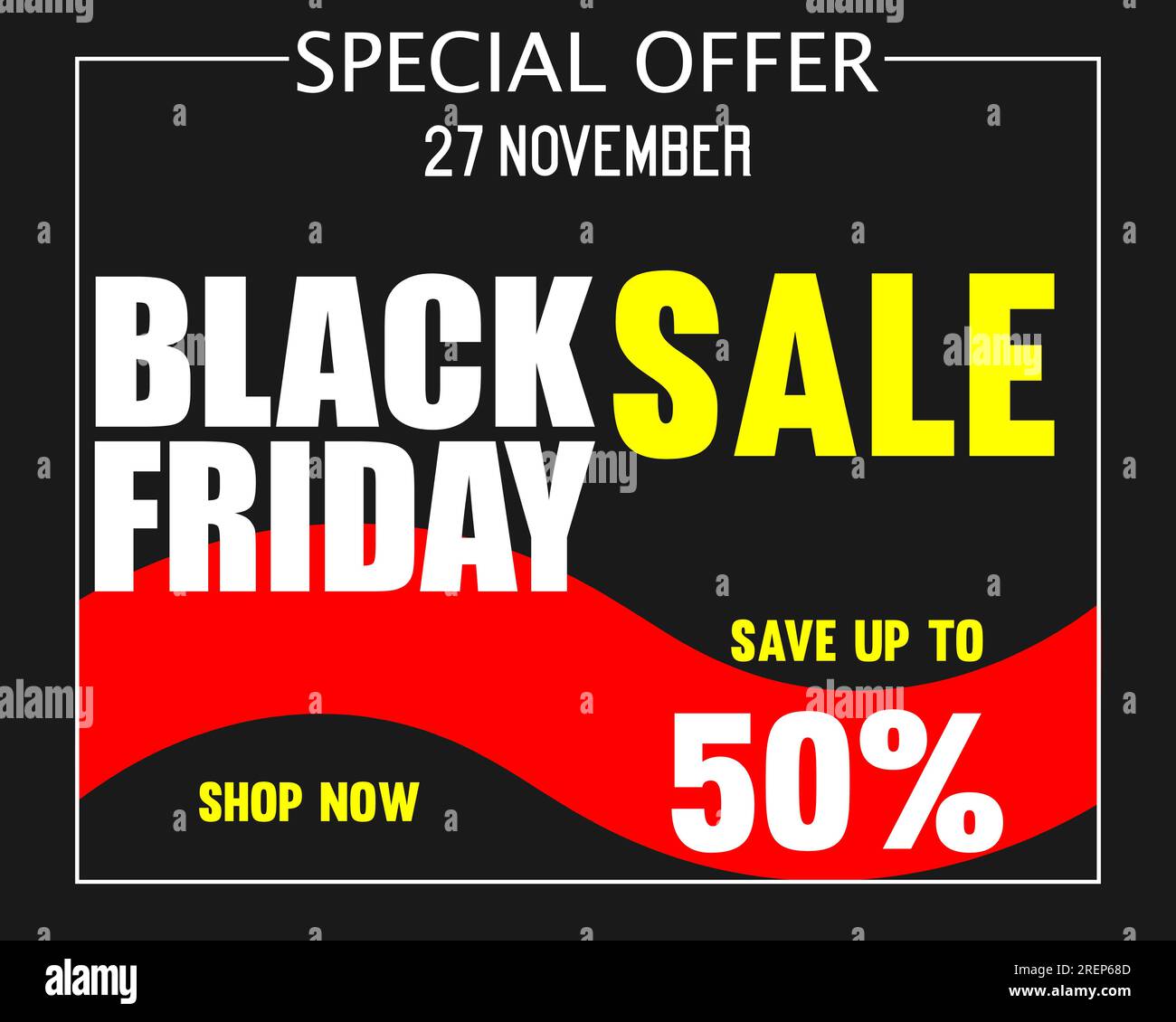 Black Friday Sale banner. Modern minimal design with black and white ...