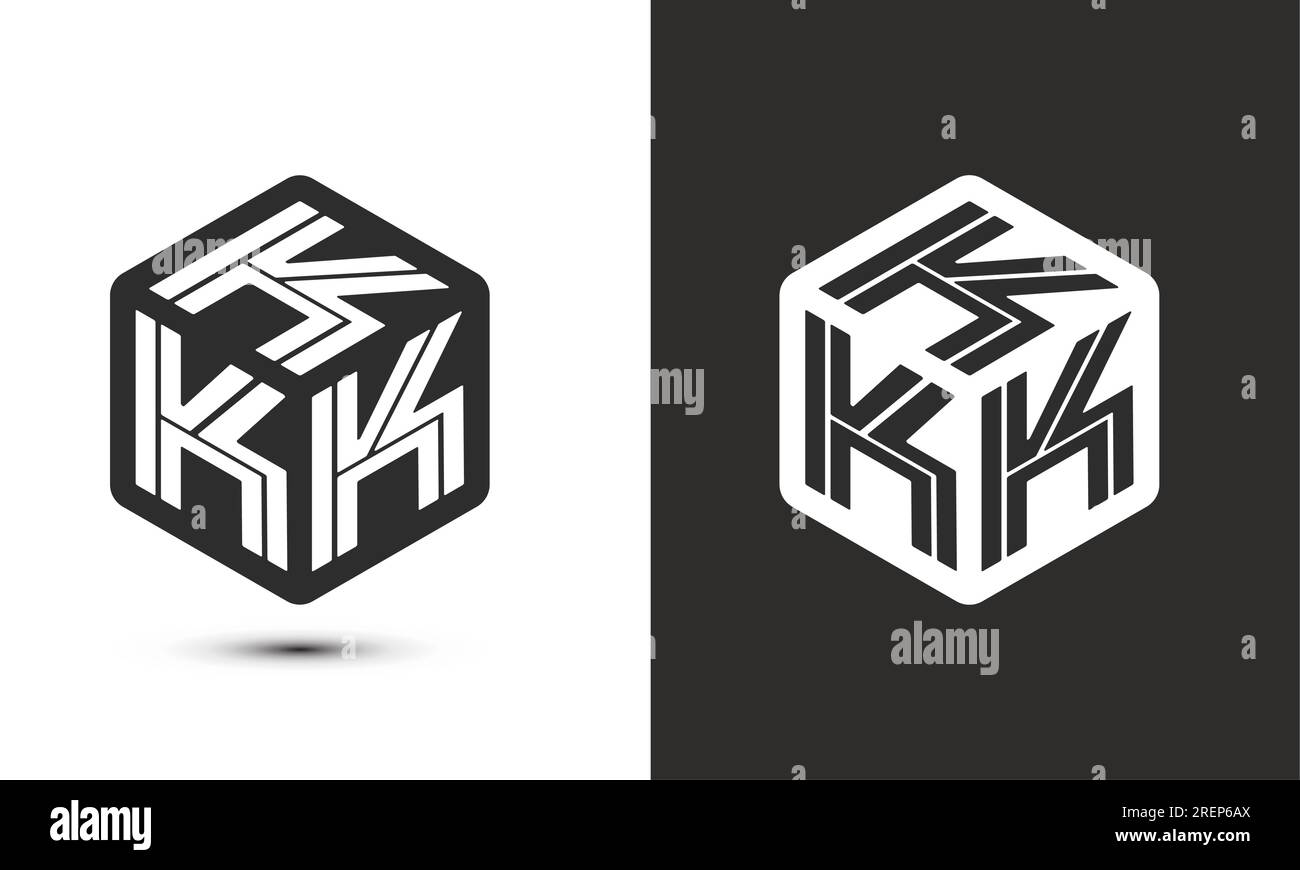 k letter logo design with illustrator cube logo, vector logo modern alphabet font overlap style ...