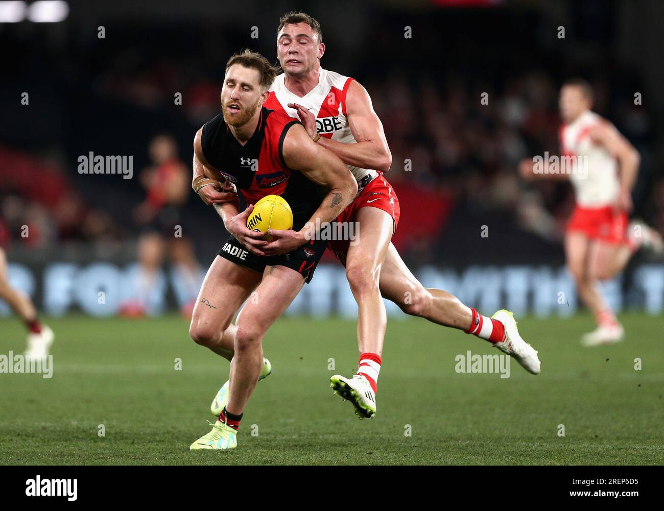 Melbourne, Australia. 29th July, 2023. Dyson Heppell of the Bombers ...