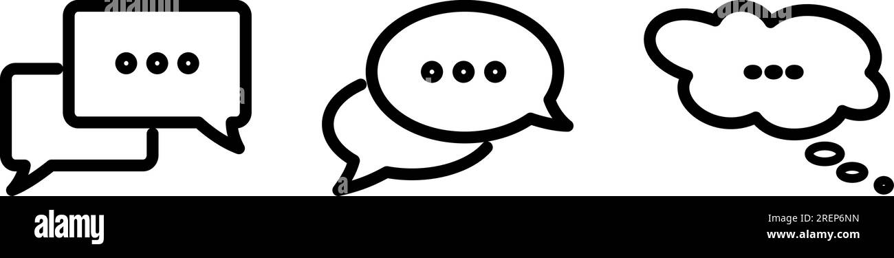 Set of linear comment icons as chat symbol for web design Stock Vector ...