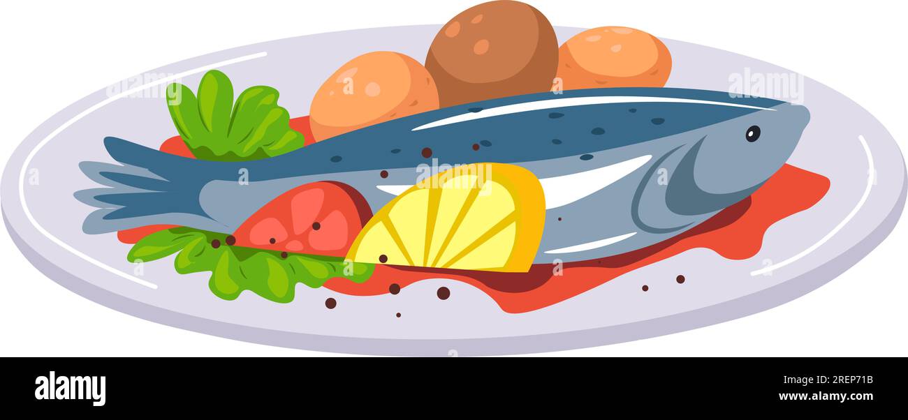 Variety seafood ocean fish Stock Vector Images - Alamy