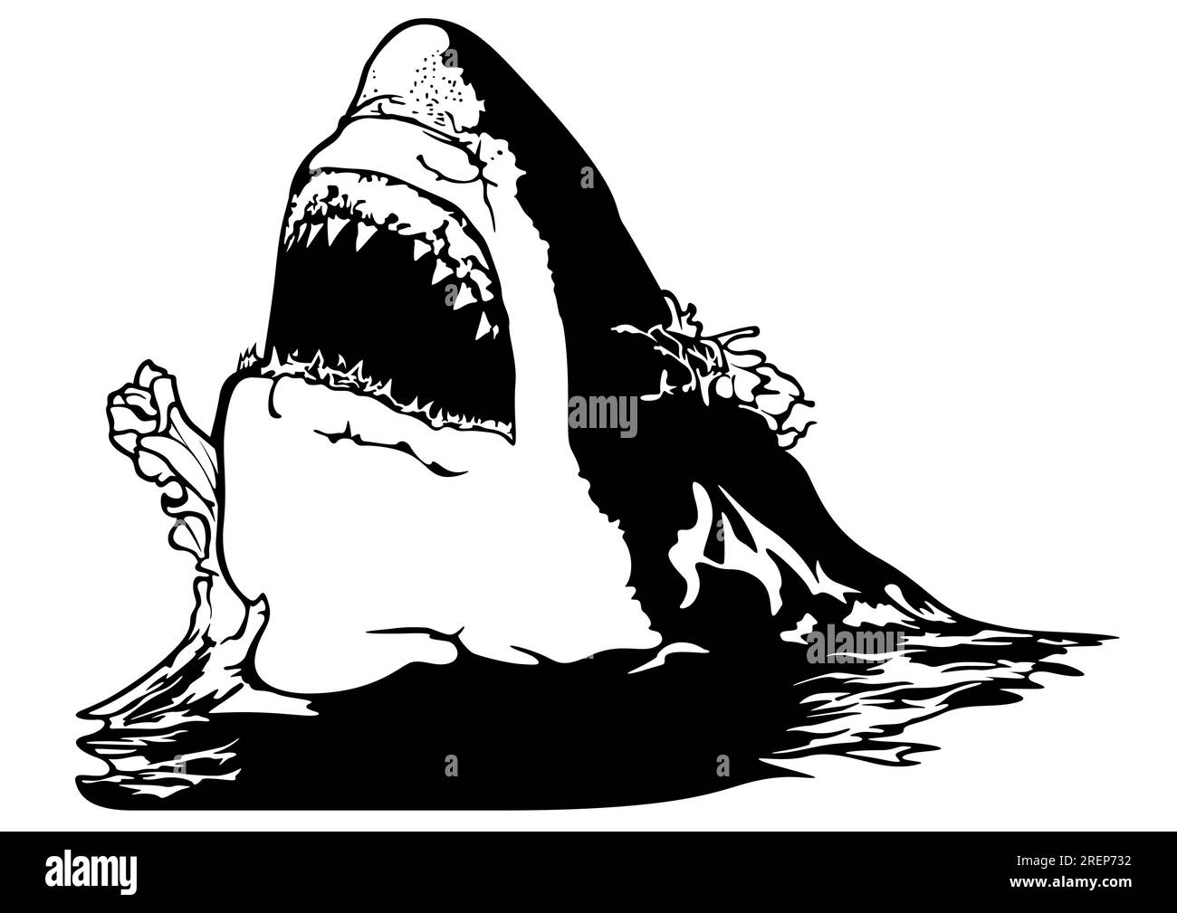 Great white shark jaws open mouth hi-res stock photography and images ...