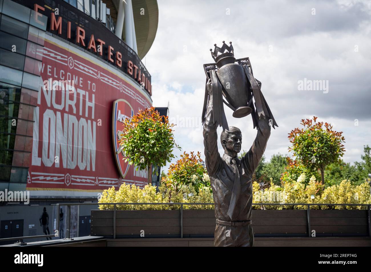 London, UK. 29 July 2023. A general view of the statue of Arsenal ...