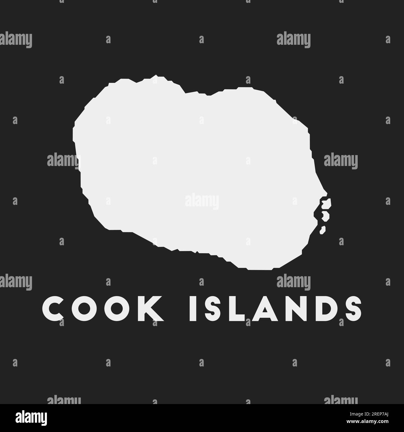 Cook Islands icon. Island map on dark background. Stylish Cook Islands ...