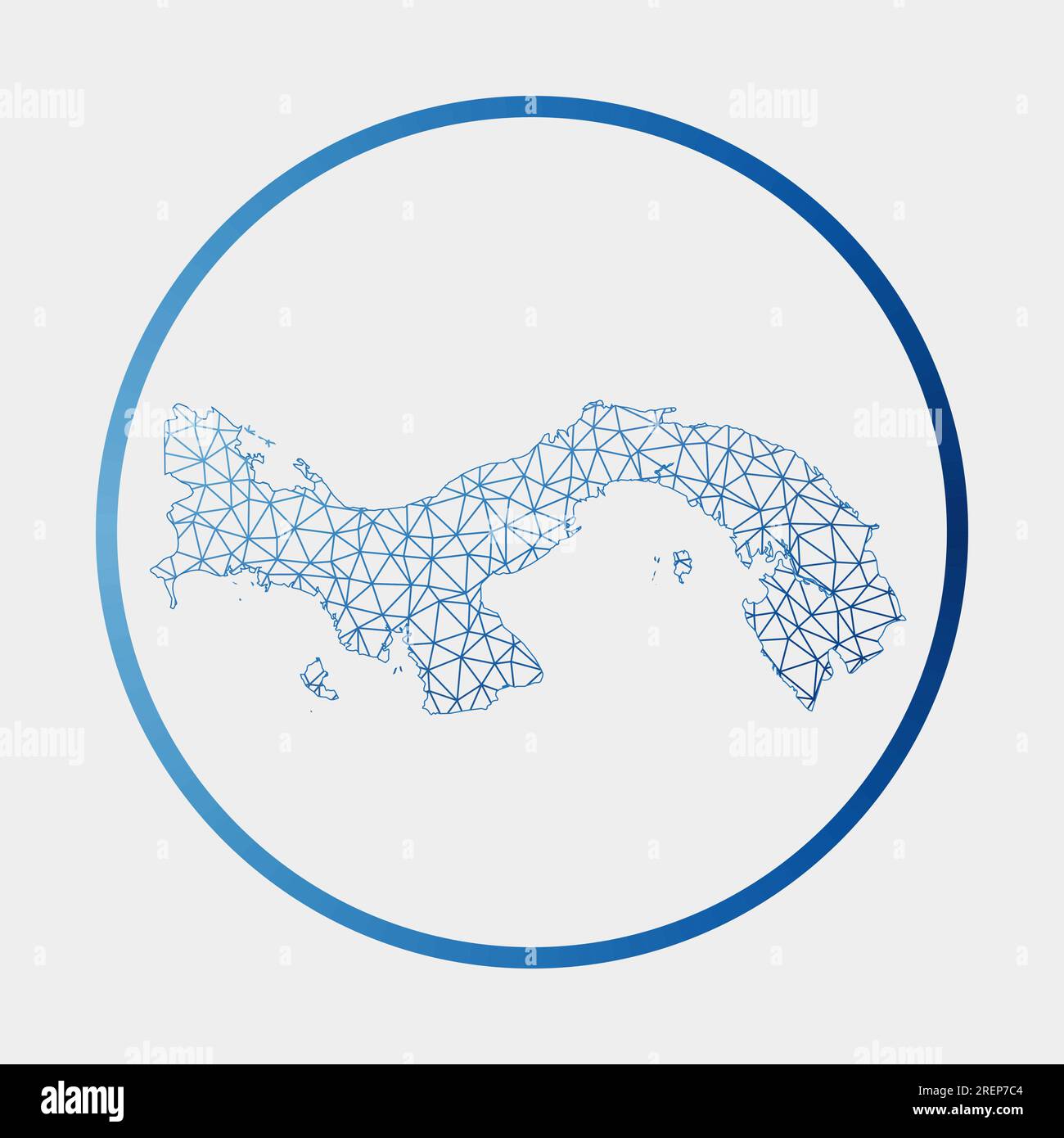 Panama icon. Network map of the country. Round Panama sign with ...