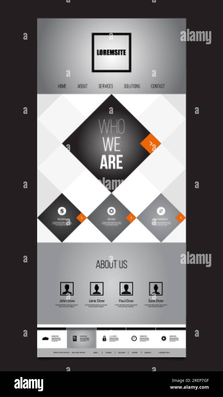 One Page Website Template with Unique Design - Mosaics Stock Vector ...