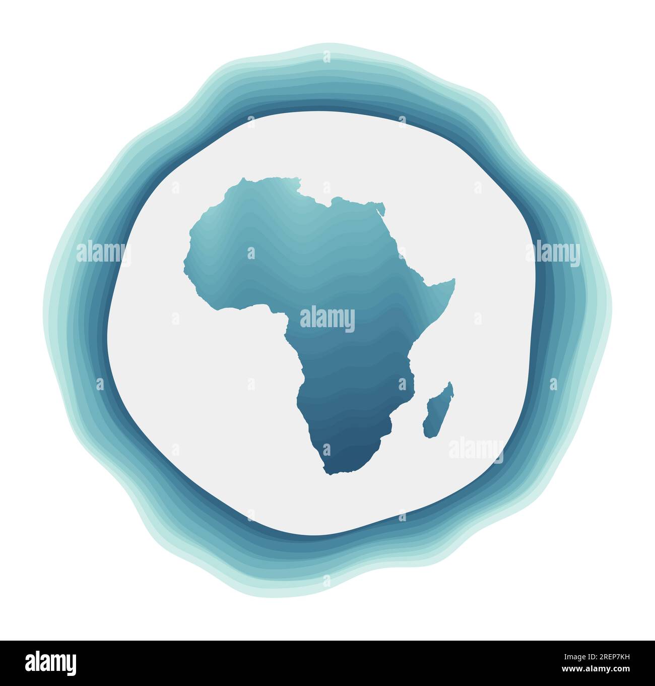 Africa logo. Badge of the continent. Layered circular sign around ...