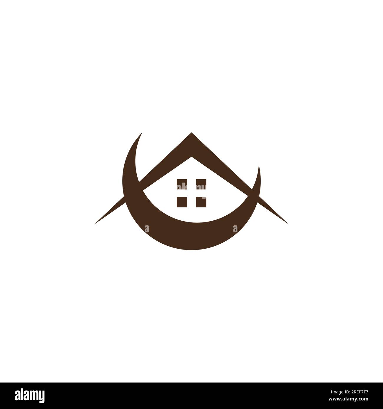 Moon house vector logo Cut Out Stock Images & Pictures - Alamy