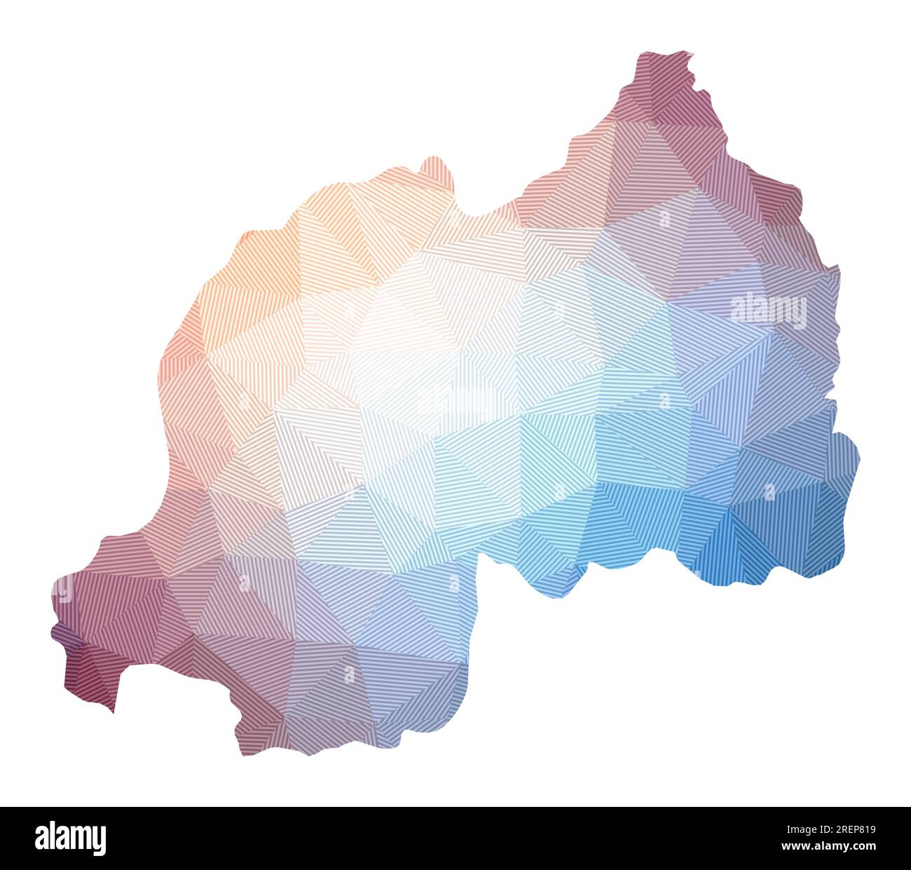 Map of Rwanda. Low poly illustration of the country. Geometric design ...